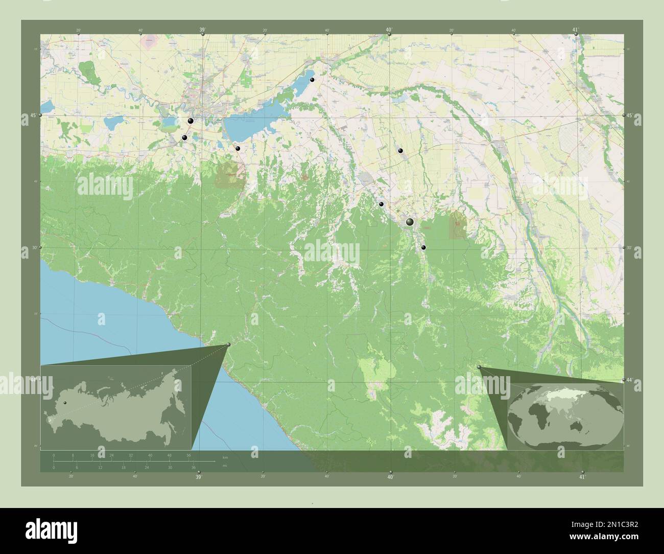 Adygey map hi-res stock photography and images - Alamy