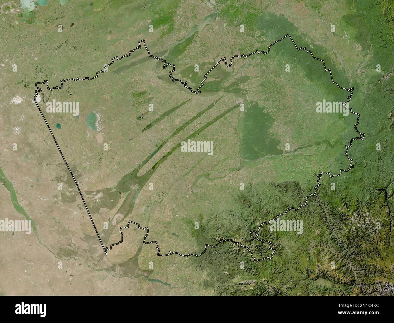 Altay, territory of Russia. Low resolution satellite map Stock Photo ...