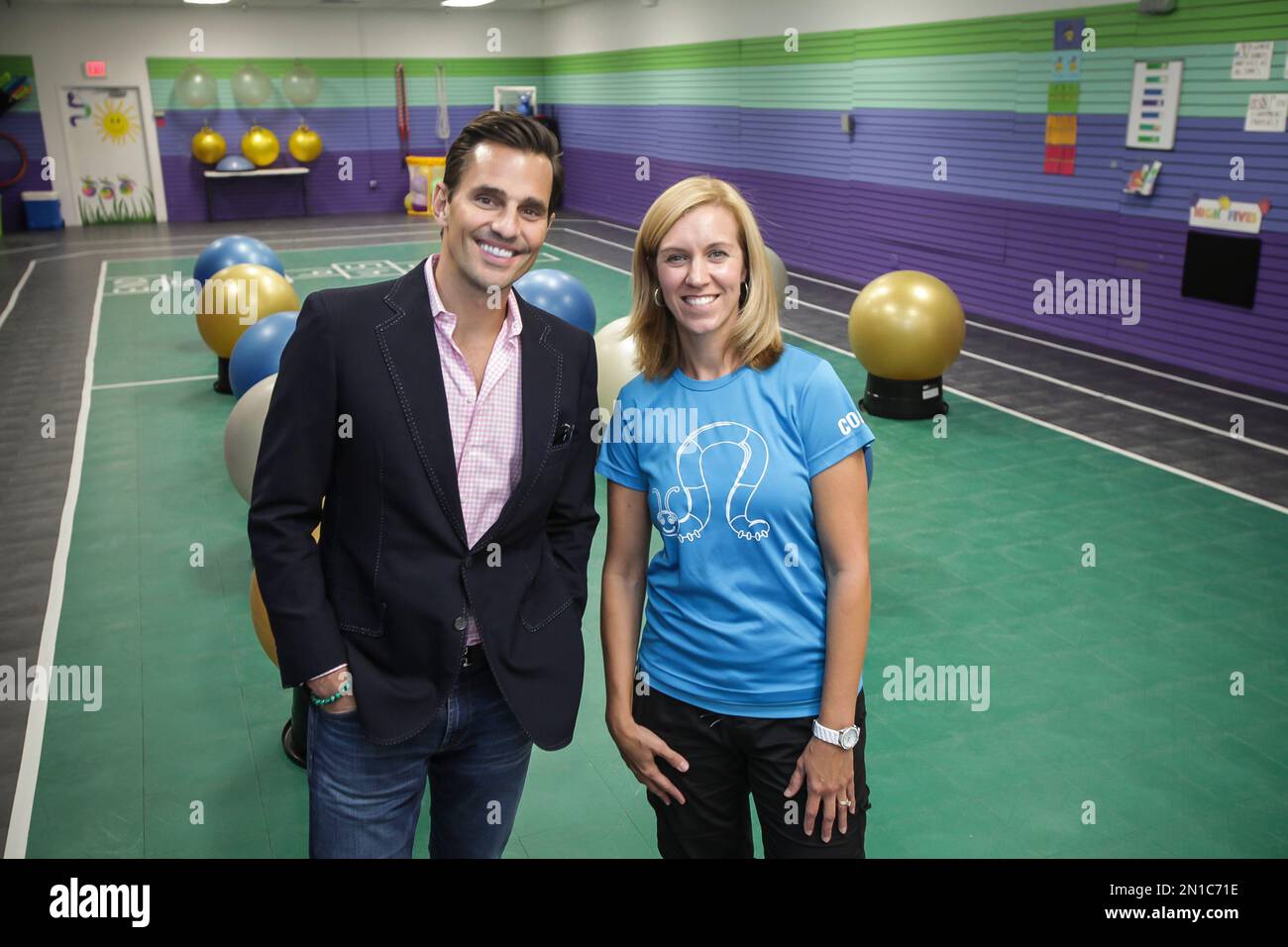 Coach Kim Ferrara, founder of Wigglekids seen at Wiggle Kids store at ...