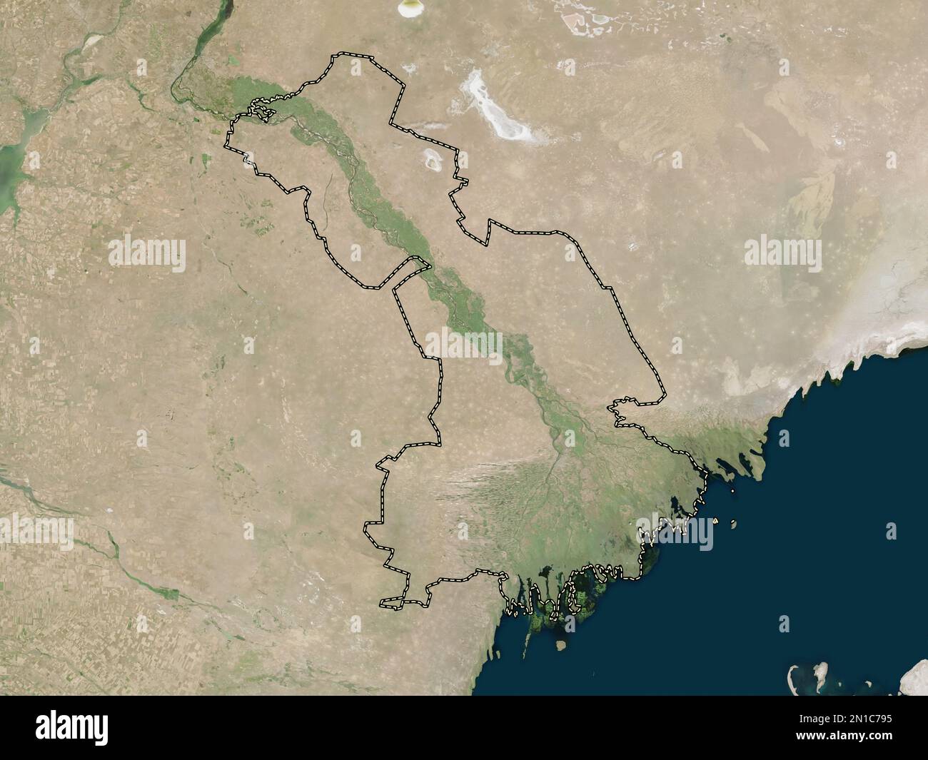 Astrakhan', region of Russia. Low resolution satellite map Stock Photo ...