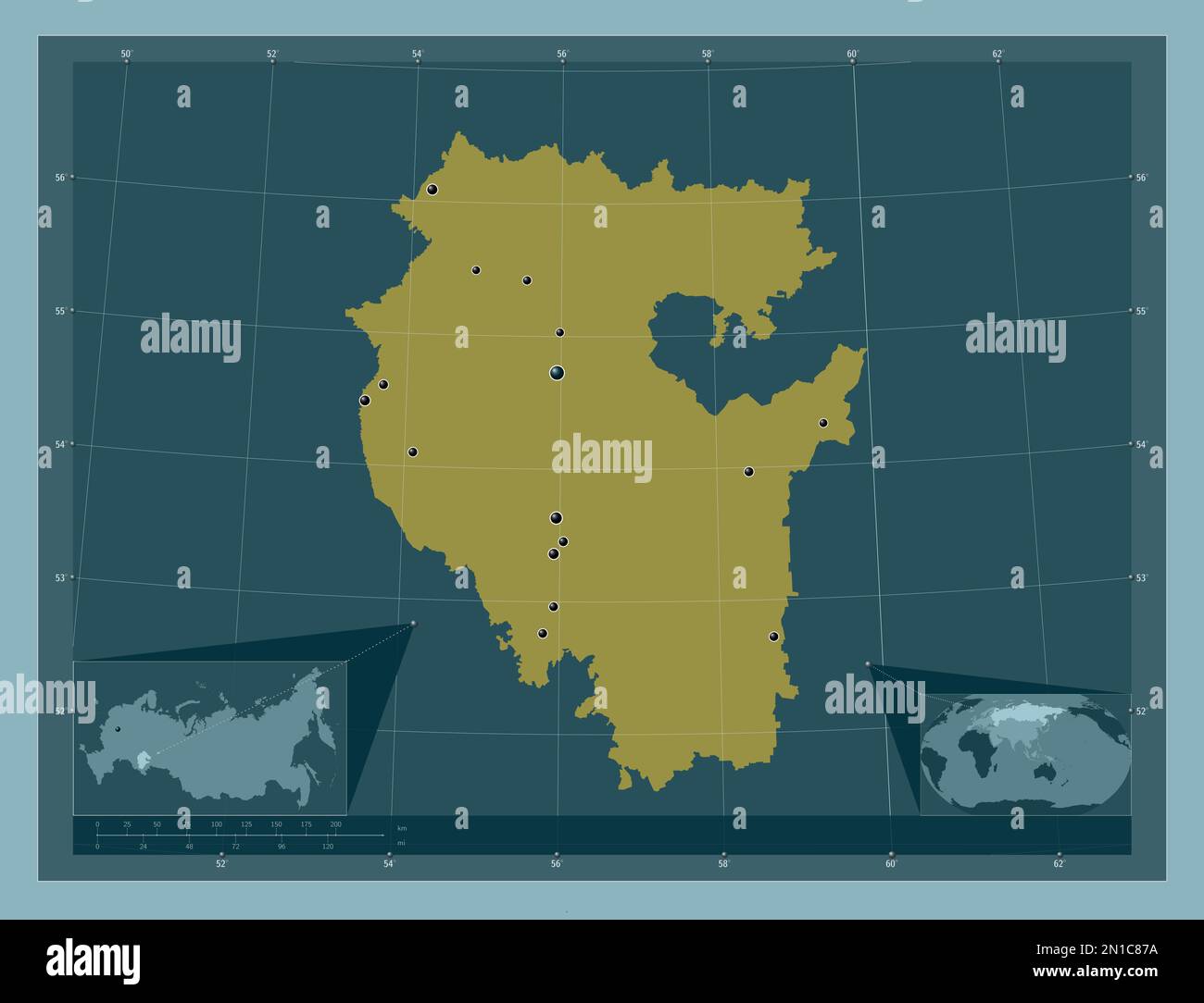 Bashkortostan map hi-res stock photography and images - Alamy