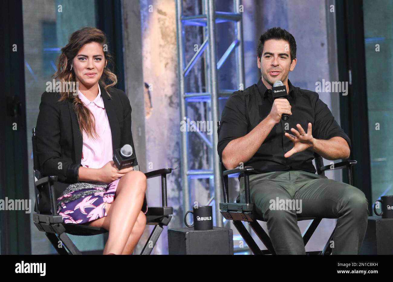 Actor/director Eli Roth, right, and wife, actress Lorenza Izzo ...
