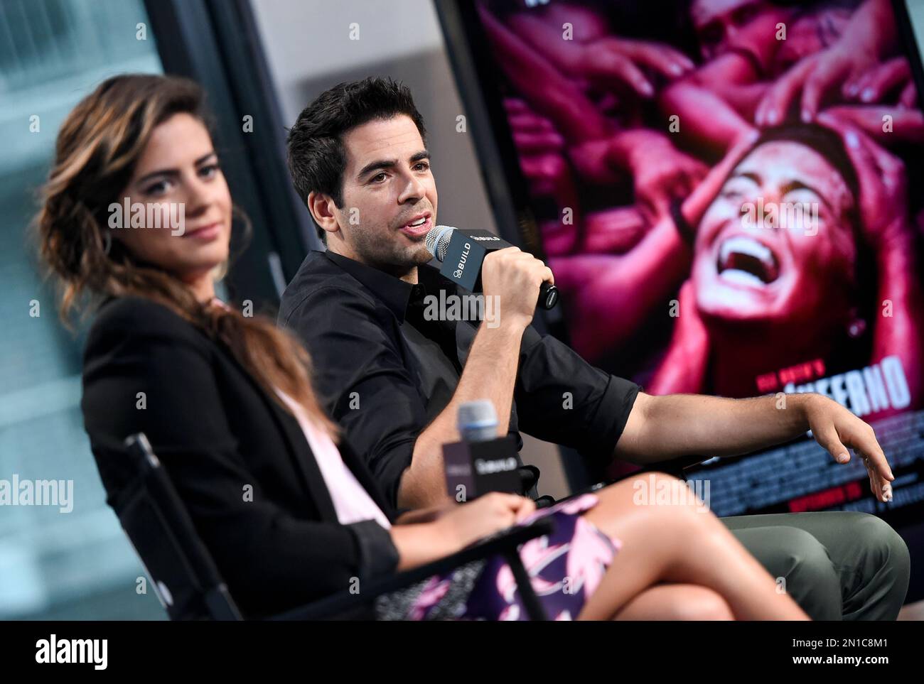 Actor/director Eli Roth, right, and wife, actress Lorenza Izzo ...