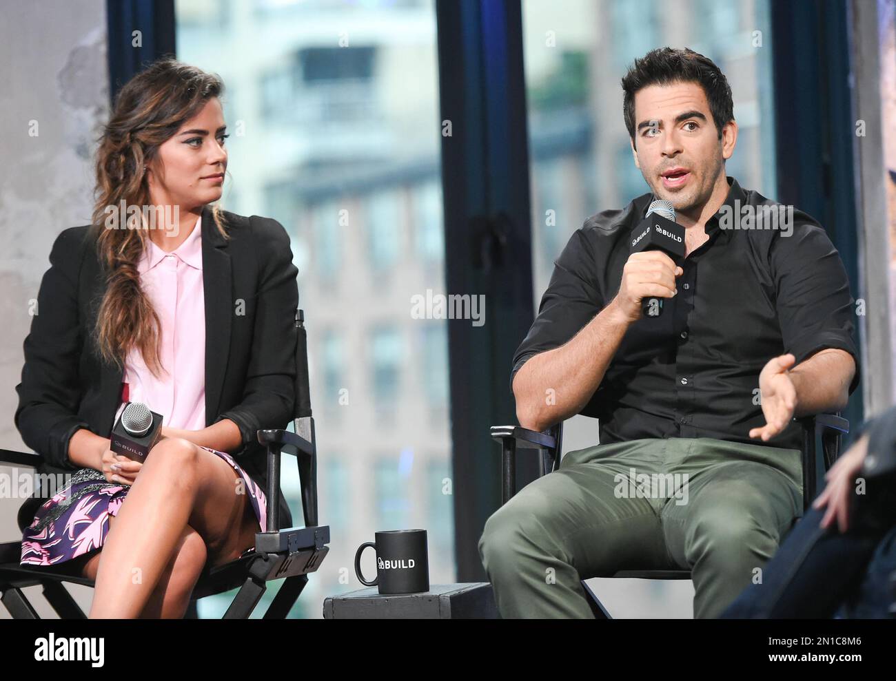 Actor/director Eli Roth, right, and wife, actress Lorenza Izzo ...