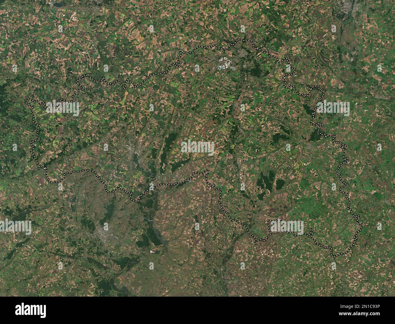 Belgorod, region of Russia. Low resolution satellite map Stock Photo ...