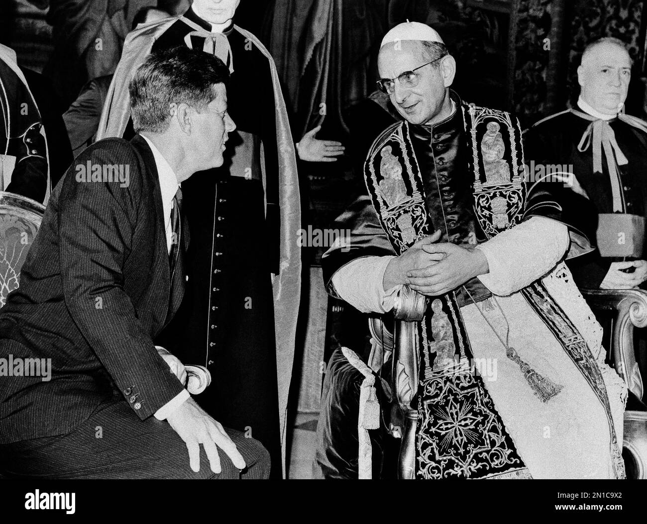 ** FILE ** President John F. Kennedy and Pope Paul VI talk at the ...