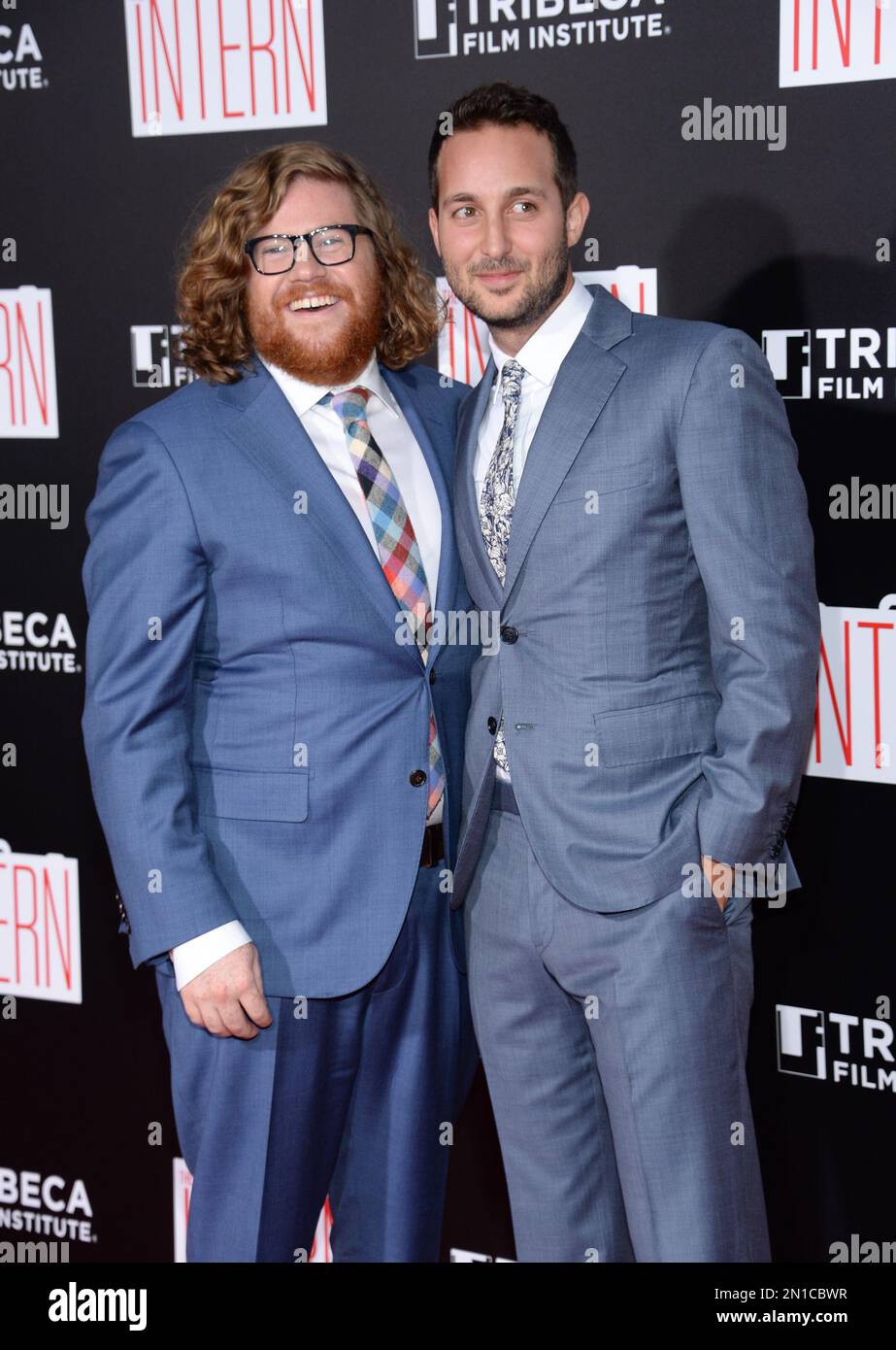 Actors Zack Pearlman, left, and Jason Orley attend the premiere of "The ...