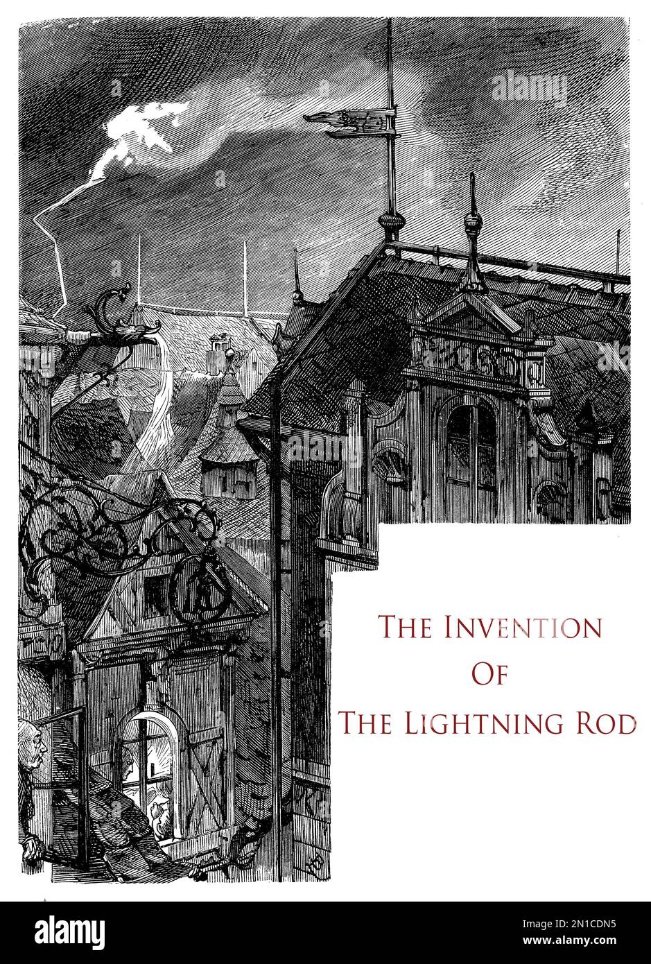 Beautiful typographic vintage front chapter page about lightning rod ...