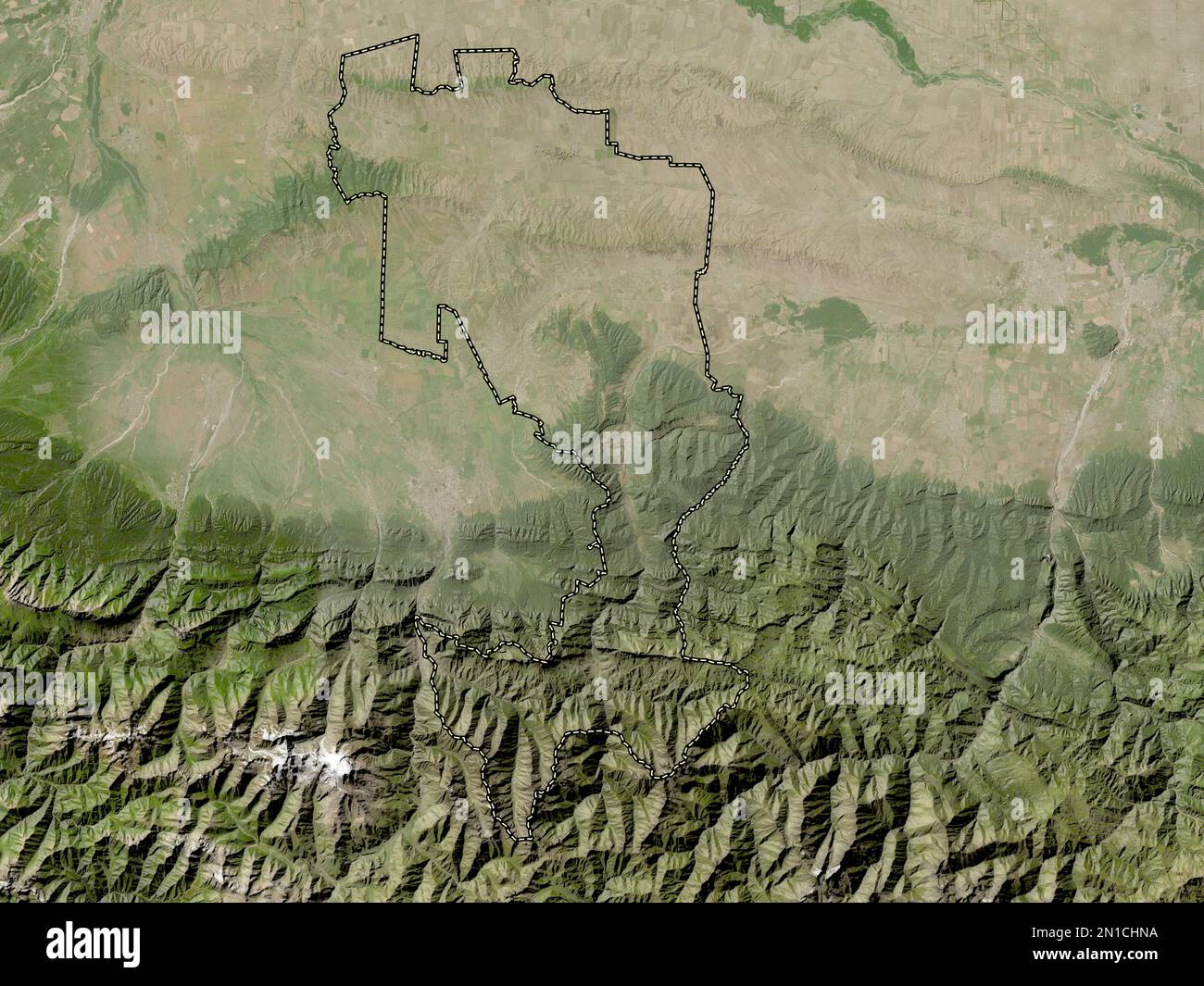 Ingush, republic of Russia. Low resolution satellite map Stock Photo ...