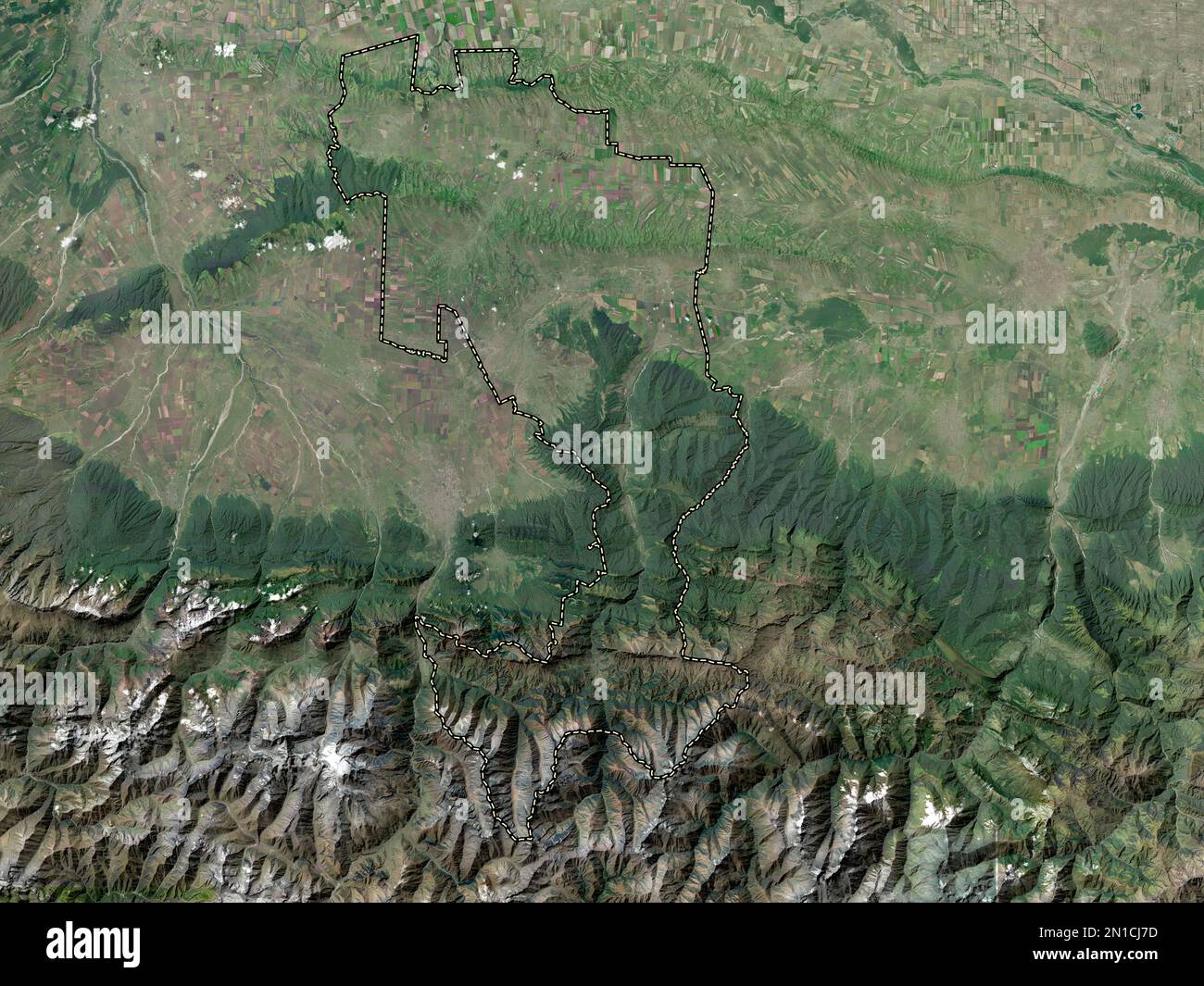 Ingush, republic of Russia. High resolution satellite map Stock Photo ...