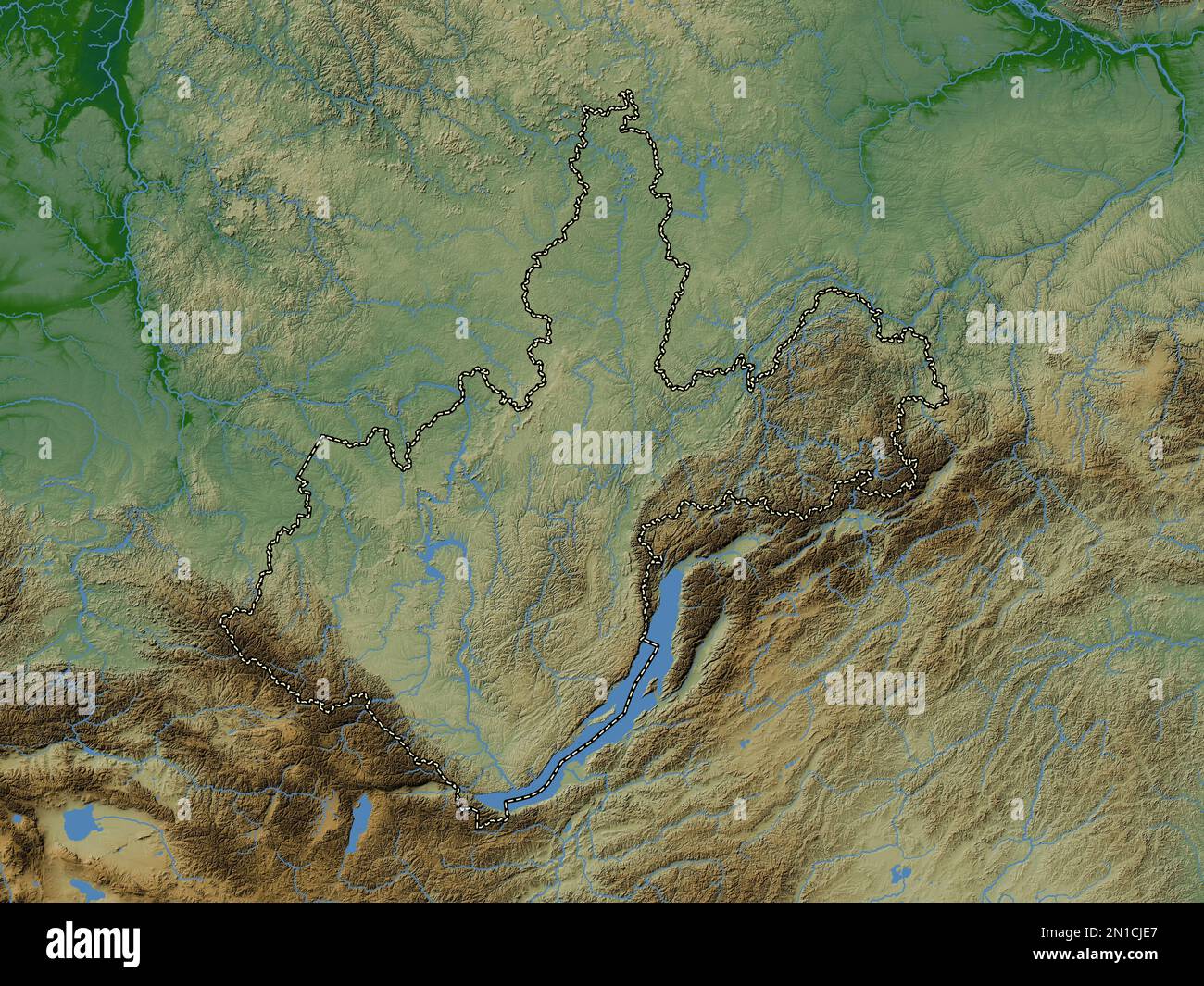 Irkutsk Map Irkutsk Region Russia Colored Elevation Map Lakes Rivers