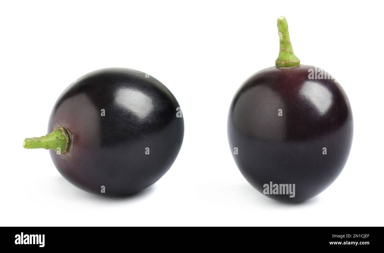 Two fresh ripe grapes on white background Stock Photo - Alamy