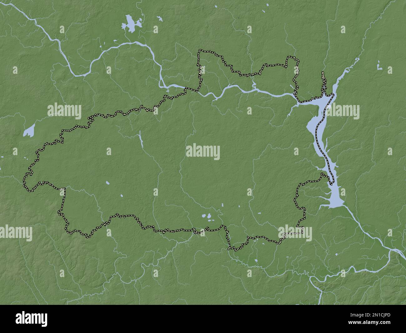 Ivanovo, region of Russia. Elevation map colored in wiki style with ...