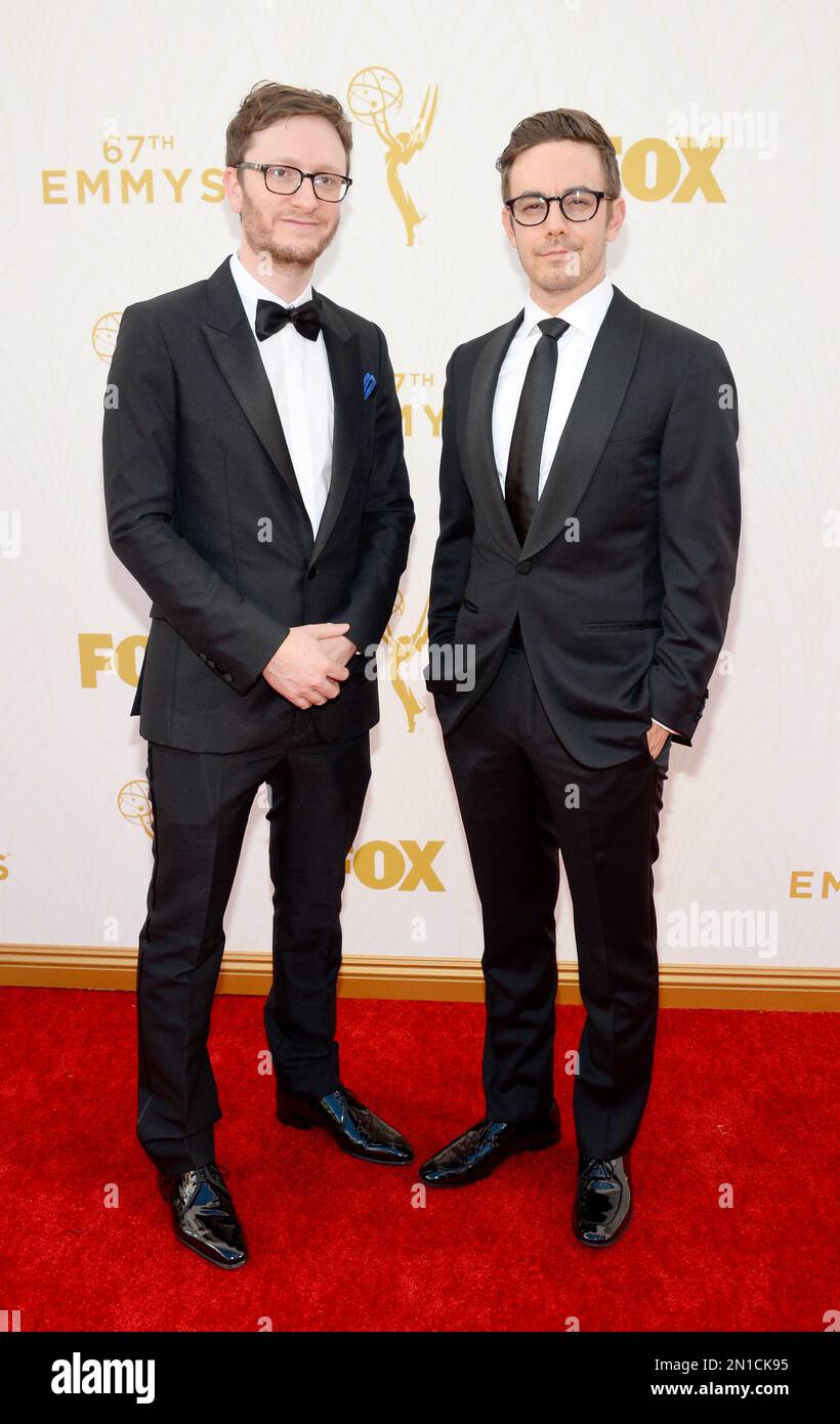 Akiva Schaffer,left, and Jorma Taccone arrive at the 67th Primetime ...