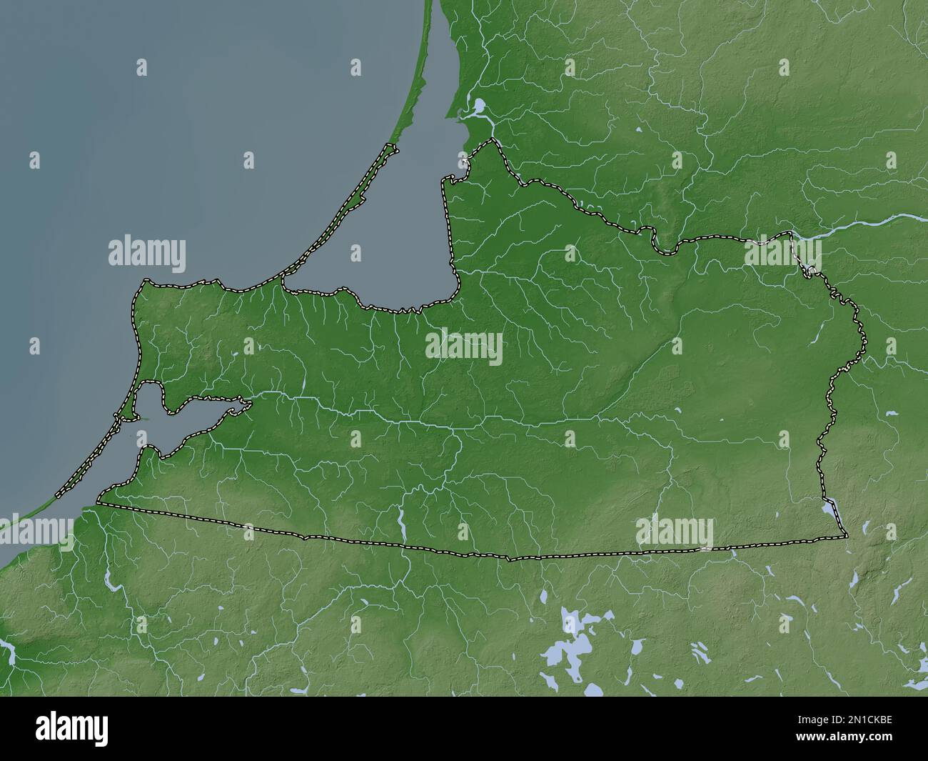Kaliningrad, region of Russia. Elevation map colored in wiki style with ...