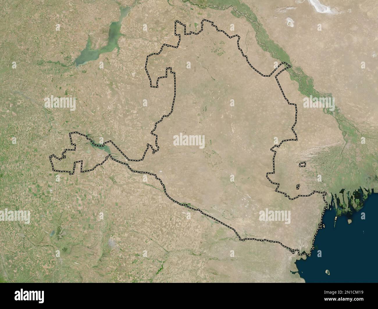 Kalmyk, republic of Russia. Low resolution satellite map Stock Photo ...