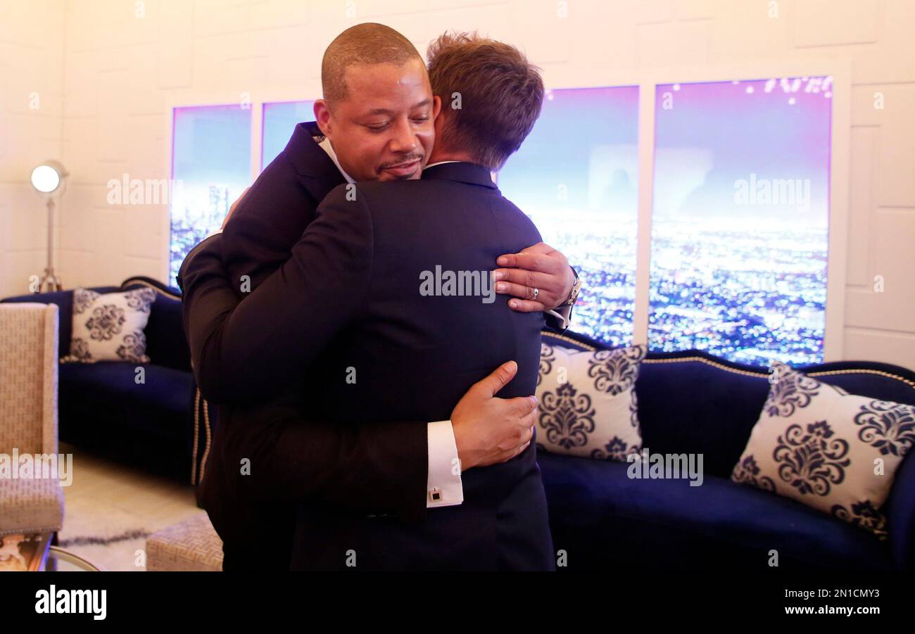 EXCLUSIVE - Terrence Howard, left, and Rob Lowe hug in the Chase ...