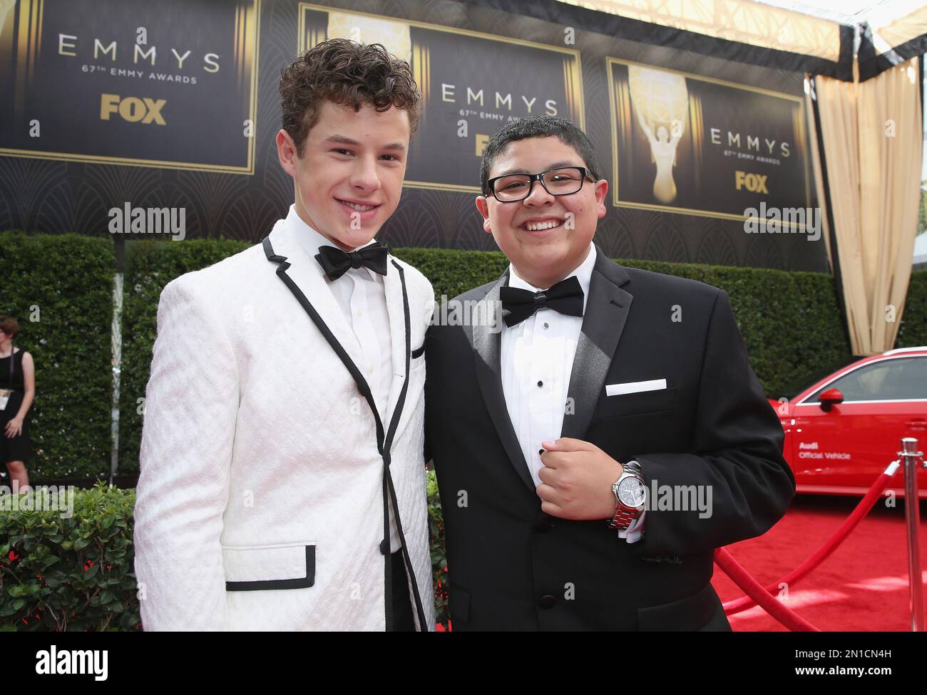 Rico Rodriguez, right, and Nolan Gould arrive at the 67th Primetime ...