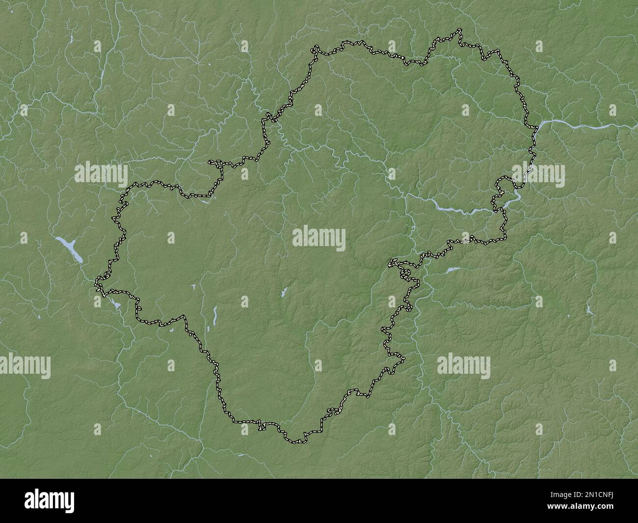 Kaluga, region of Russia. Elevation map colored in wiki style with ...