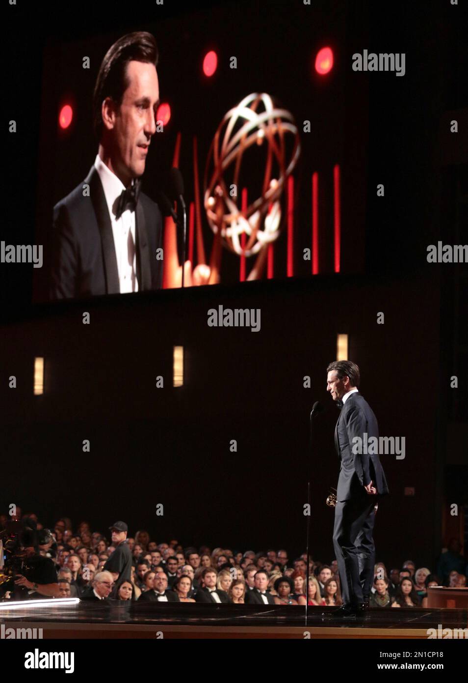 Jon Hamm accepts the award for outstanding lead actor in a drama series ...