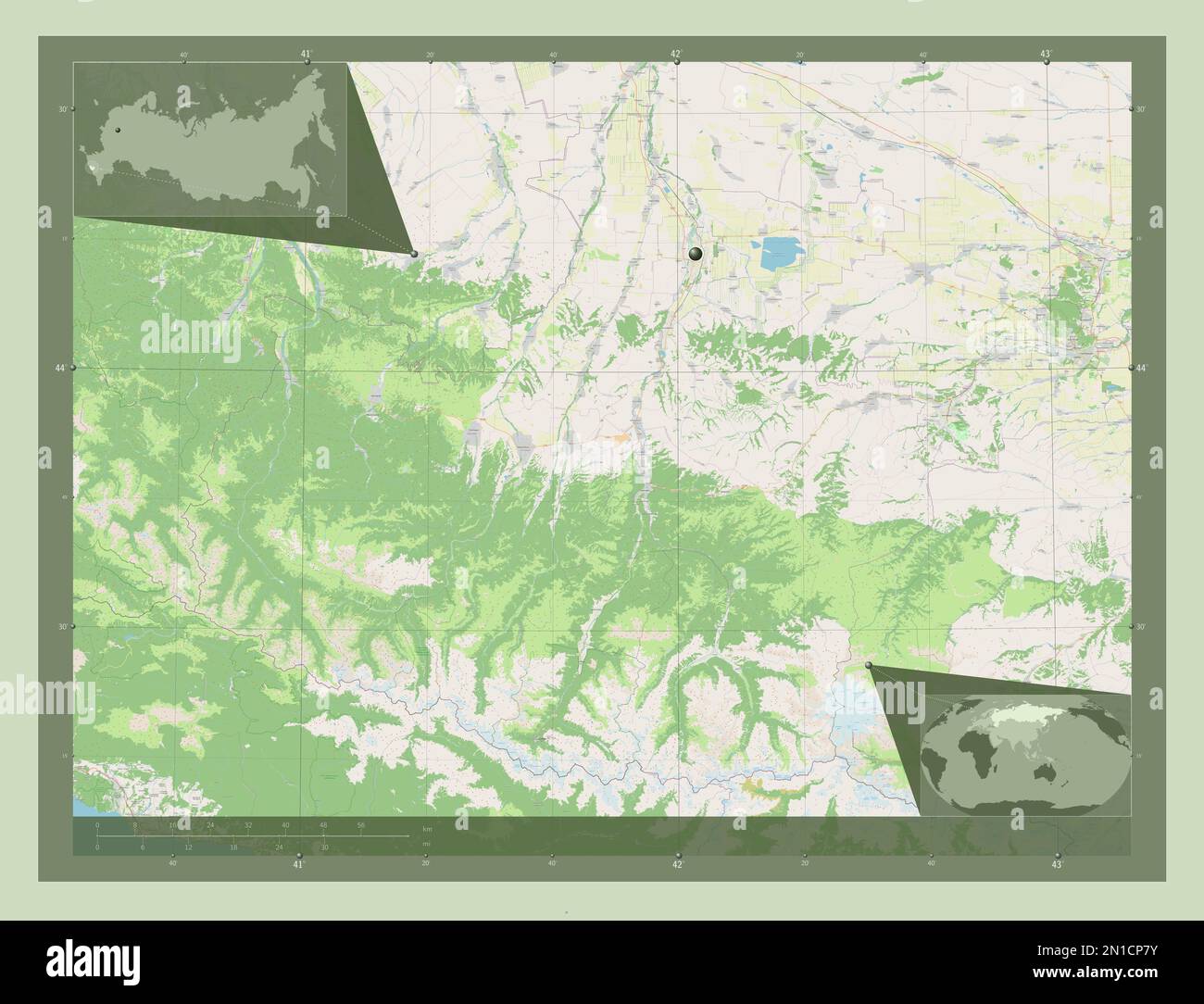 Karachay-Cherkess, republic of Russia. Open Street Map. Corner ...