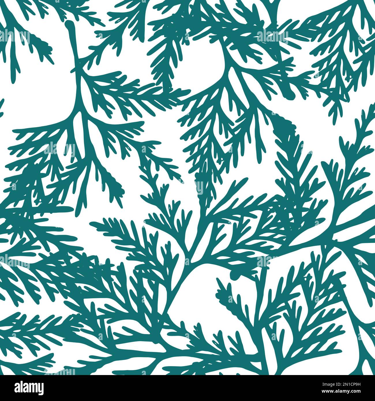 thuja tree branch. on a white background isolate. eps 10 vector stock ...