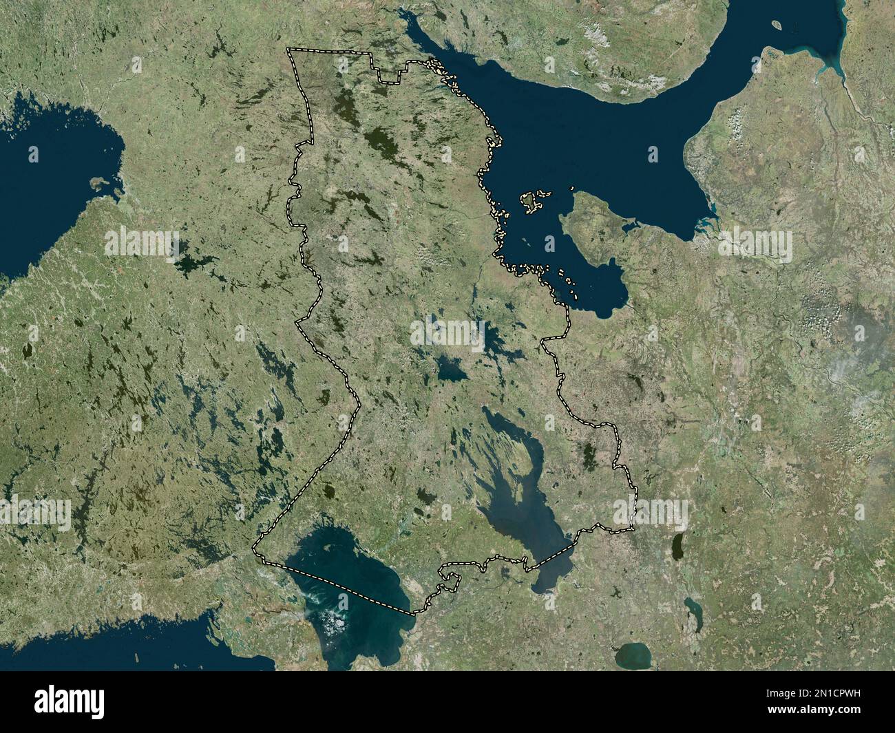 Karelia, republic of Russia. High resolution satellite map Stock Photo ...