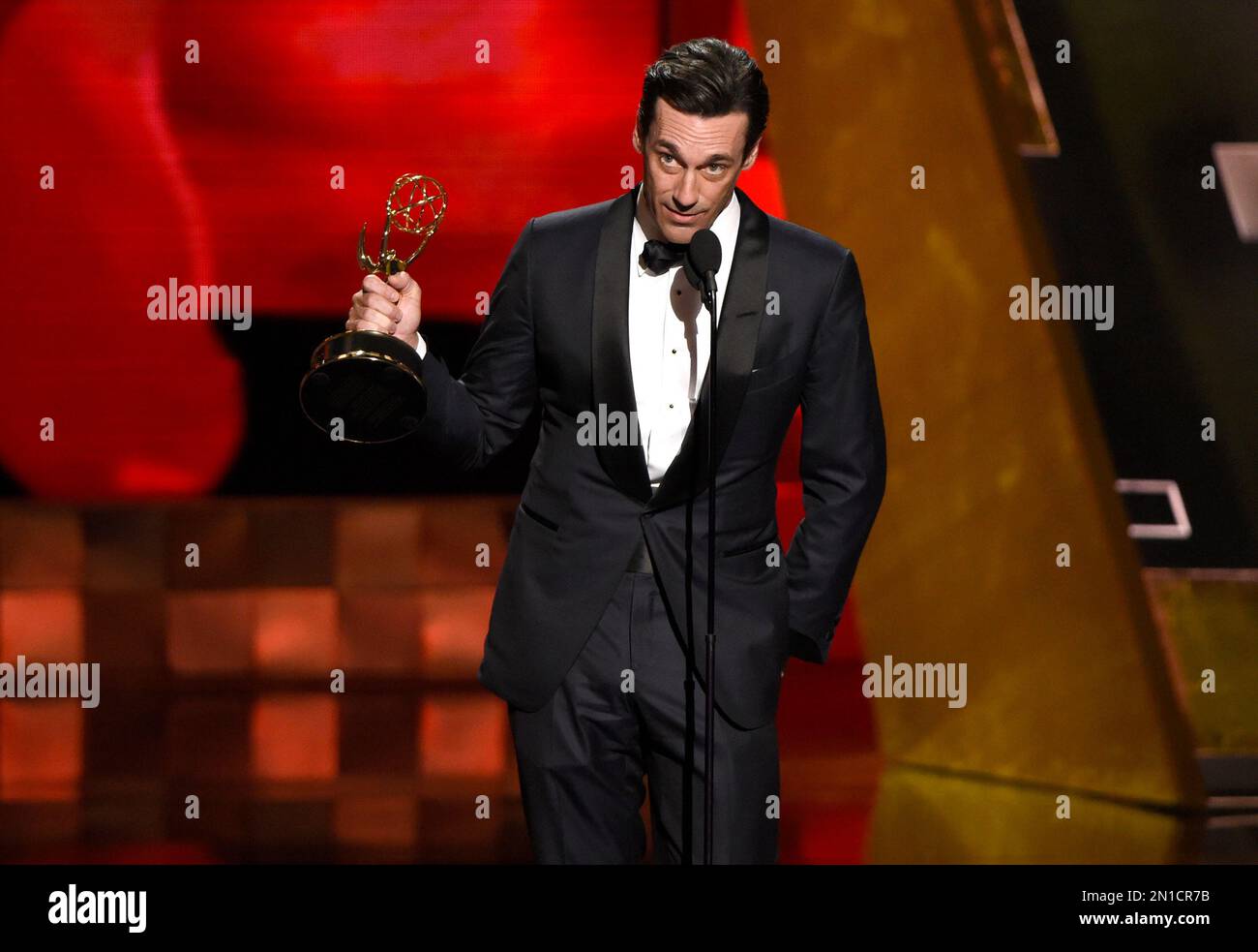 Jon Hamm accepts the award for outstanding lead actor in a drama series ...