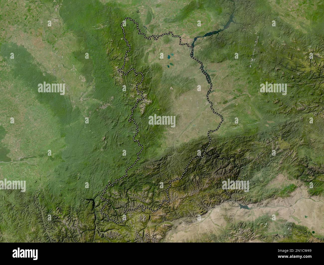 Khakass, republic of Russia. Low resolution satellite map Stock Photo ...