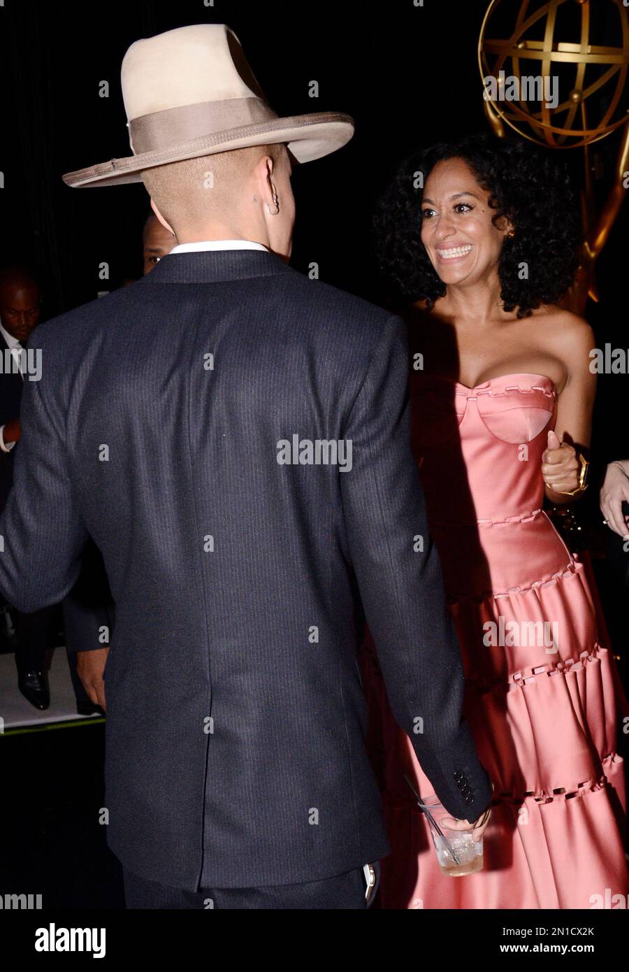 Evan Ross, left, and Tracee Ellis Ross appear backstage at the 67th ...