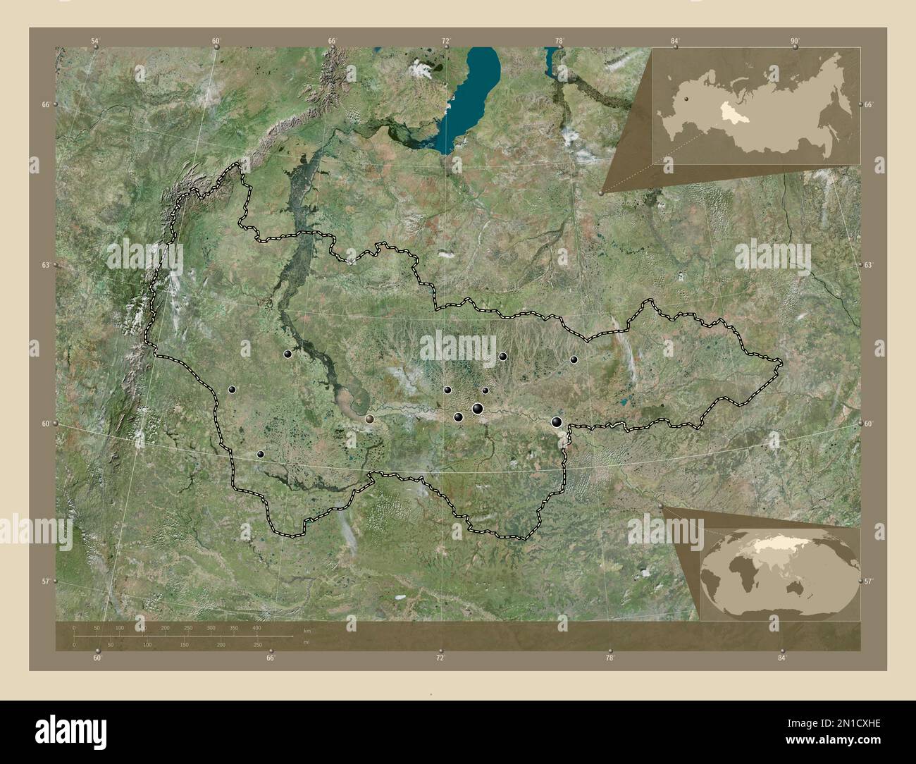 Khanty-Mansiy, autonomous province of Russia. High resolution satellite ...