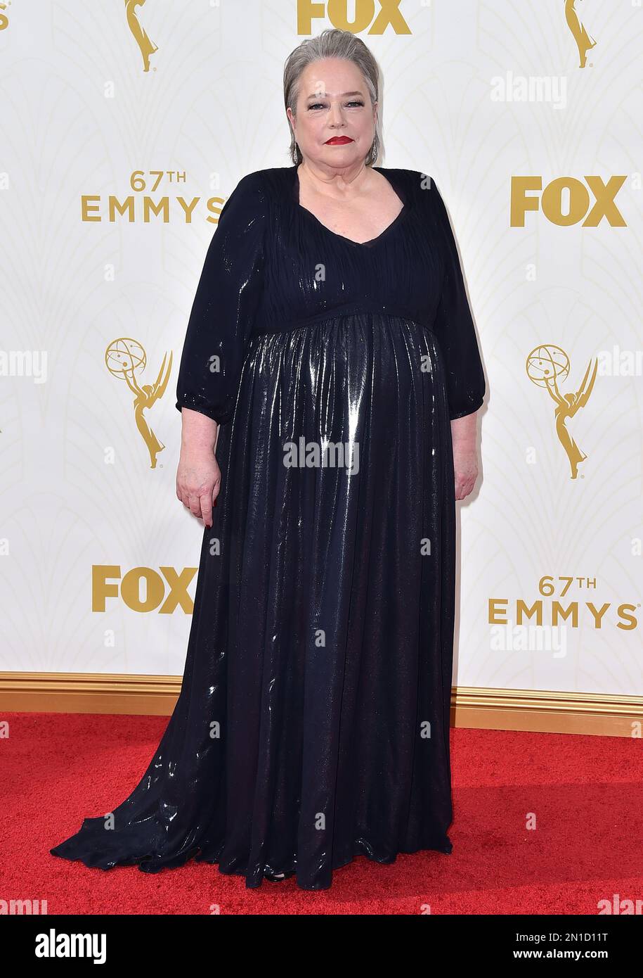 Kathy Bates arrives at the 67th Primetime Emmy Awards on Sunday, Sept ...