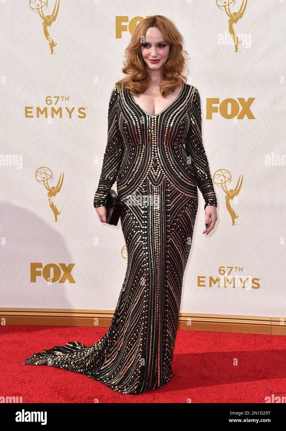 Christina Hendricks arrives at the 67th Primetime Emmy Awards on Sunday ...