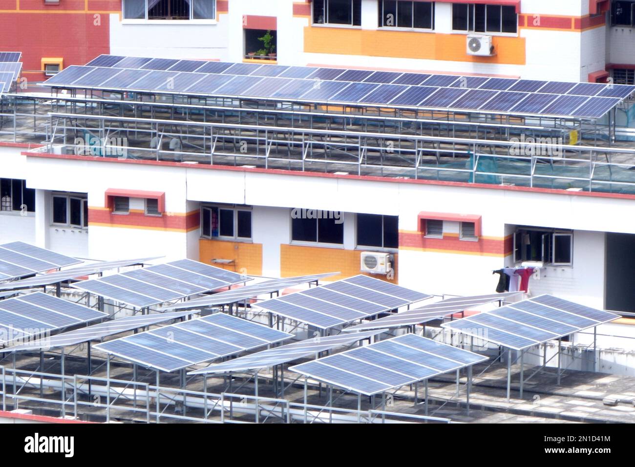 Solar panel installed on top of HDB block in Singapore to harness green ...