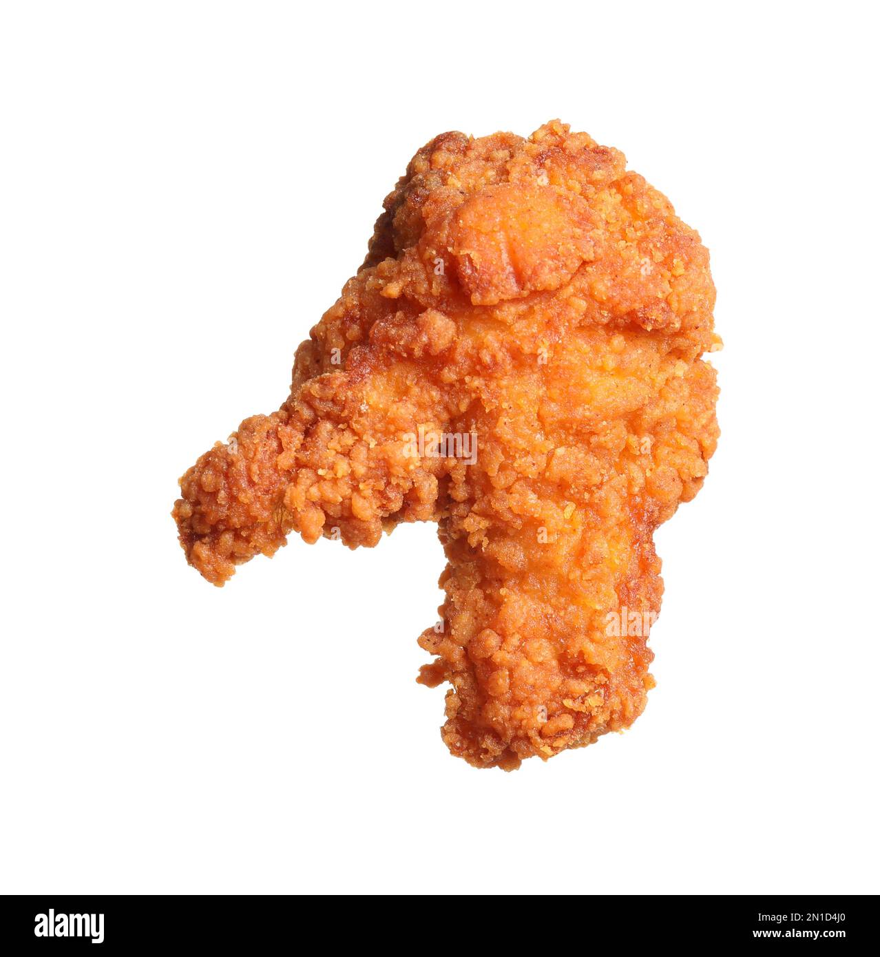 Tasty deep fried chicken piece isolated on white Stock Photo - Alamy