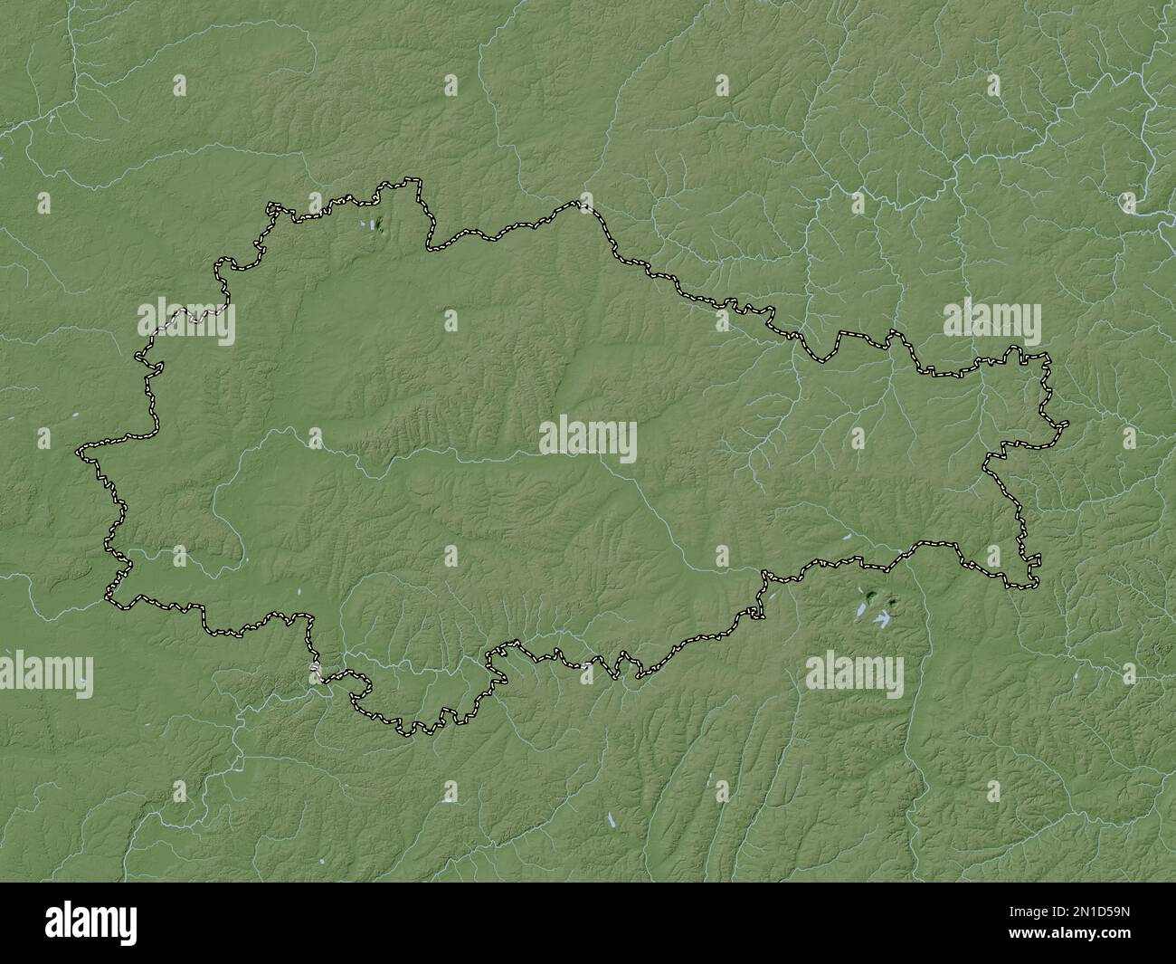 Kursk, region of Russia. Elevation map colored in wiki style with lakes ...