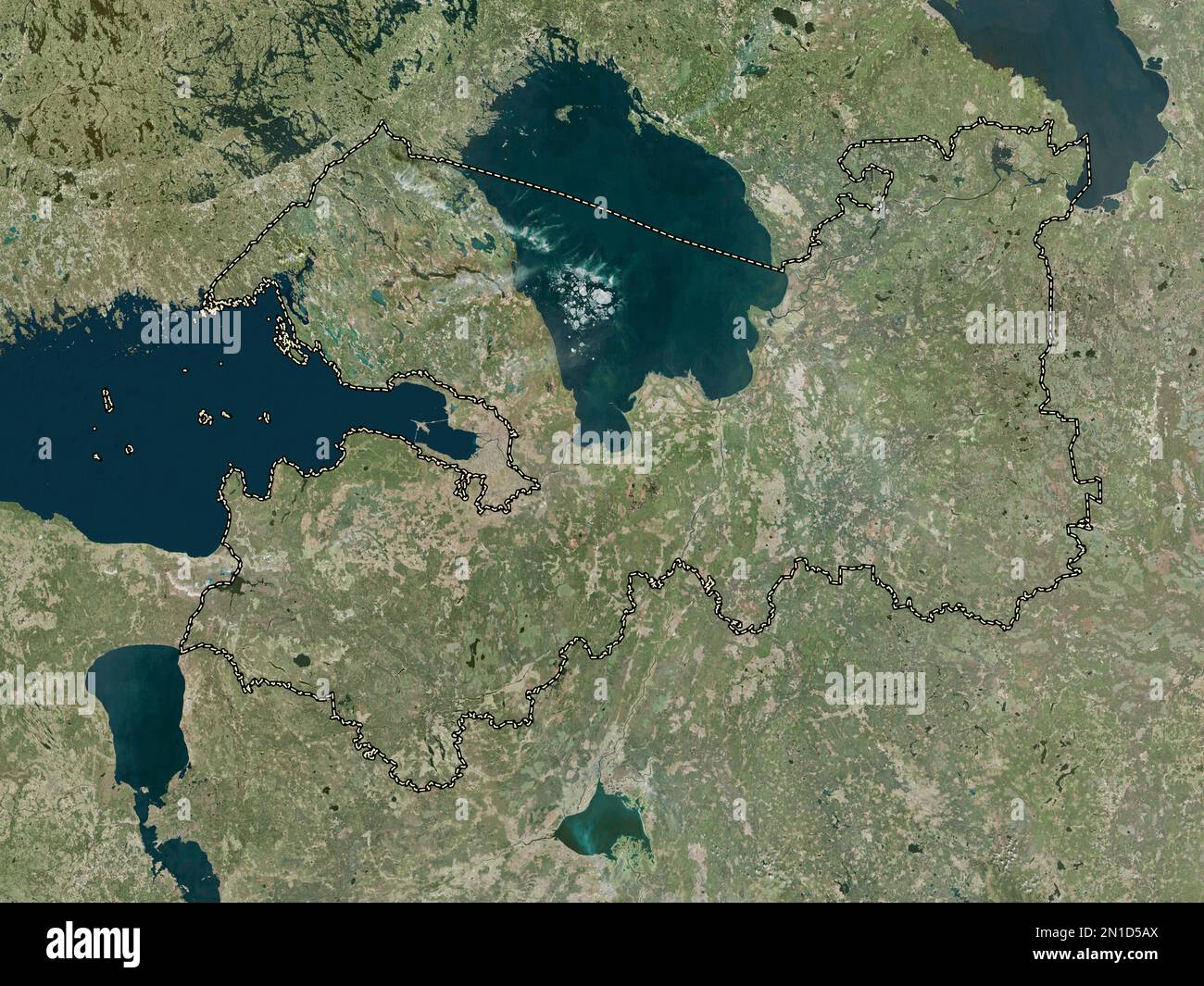 Leningrad, region of Russia. High resolution satellite map Stock Photo ...