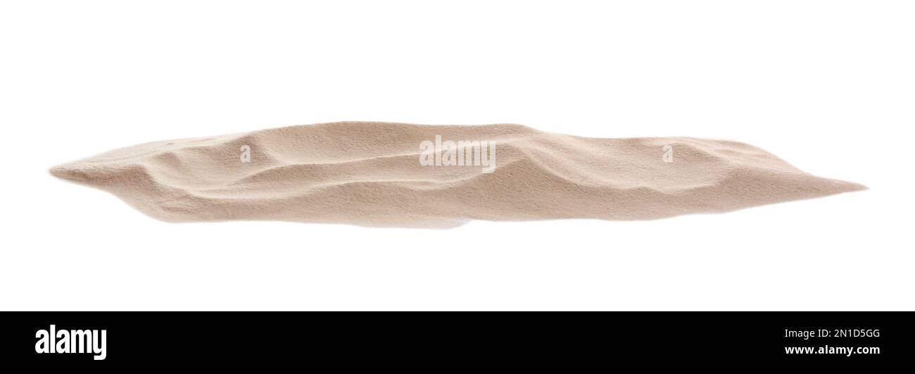 Pile of dry beach sand on white background Stock Photo - Alamy