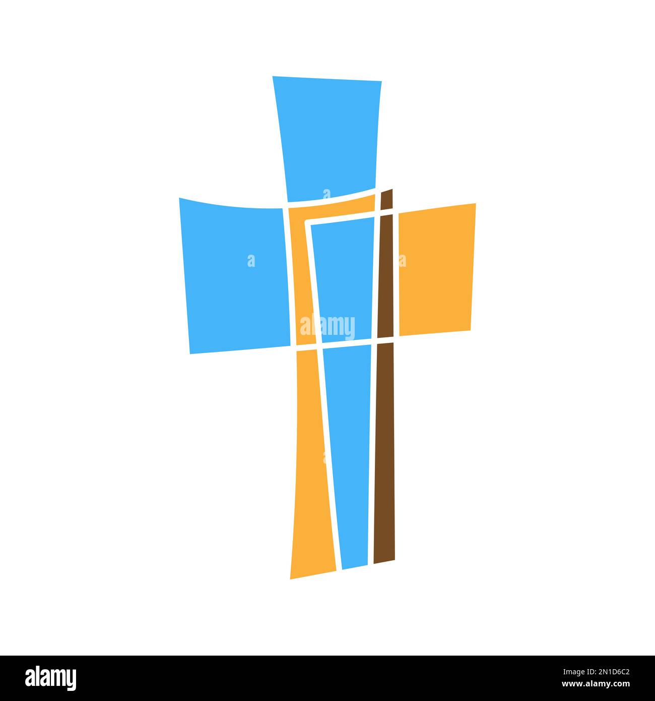 Cross icon. Religious cross on white background. Black church symbols ...