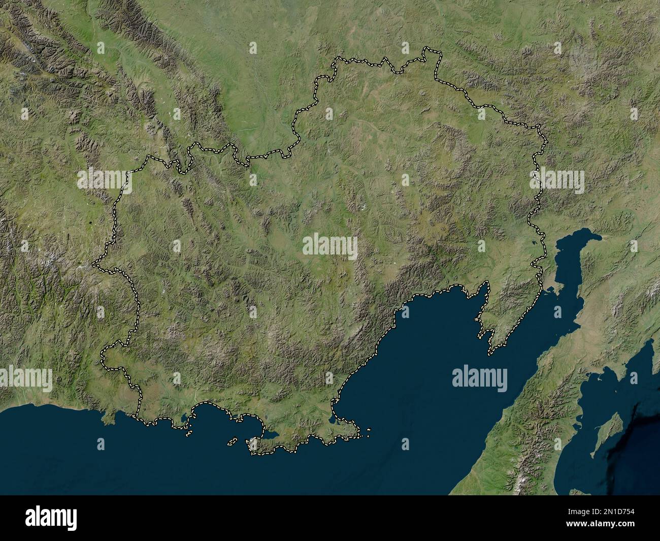 Maga Buryatdan, region of Russia. Low resolution satellite map Stock ...