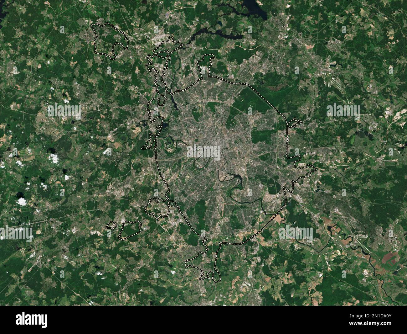 Moscow City, region of Russia. Low resolution satellite map Stock Photo ...