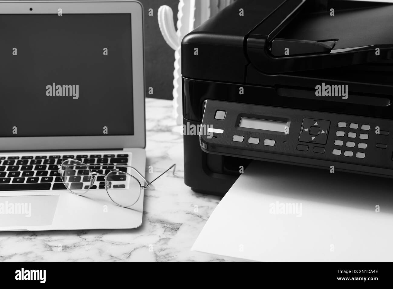 White inkjet printer on Black and White Stock Photos & Images - Alamy
