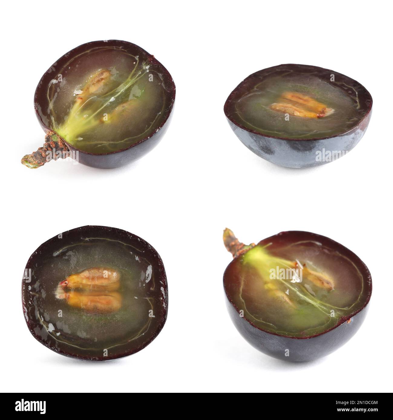 Set of cut grapes on white background Stock Photo - Alamy