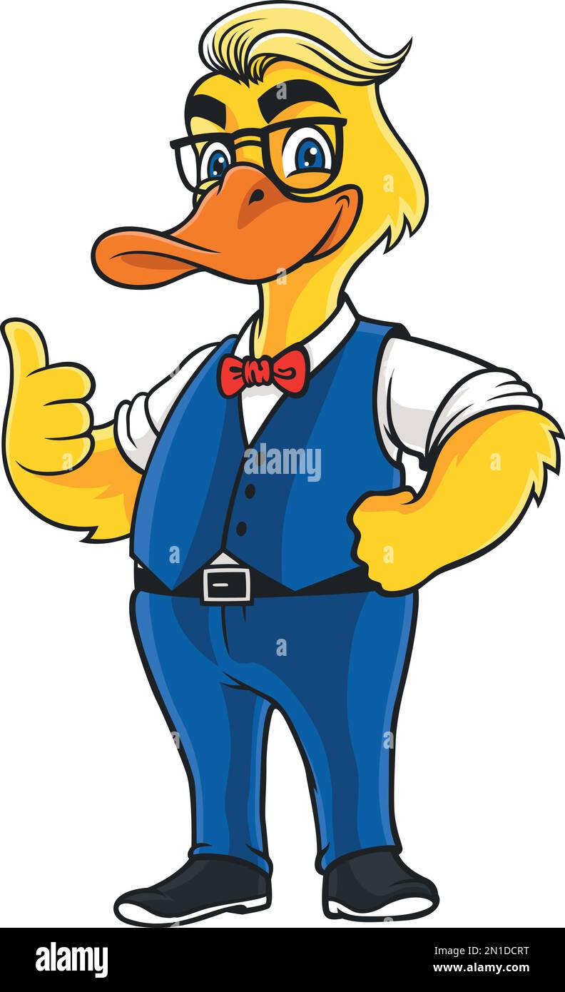 Duck Character in Suits with Thumbs Up Stock Vector Image & Art - Alamy