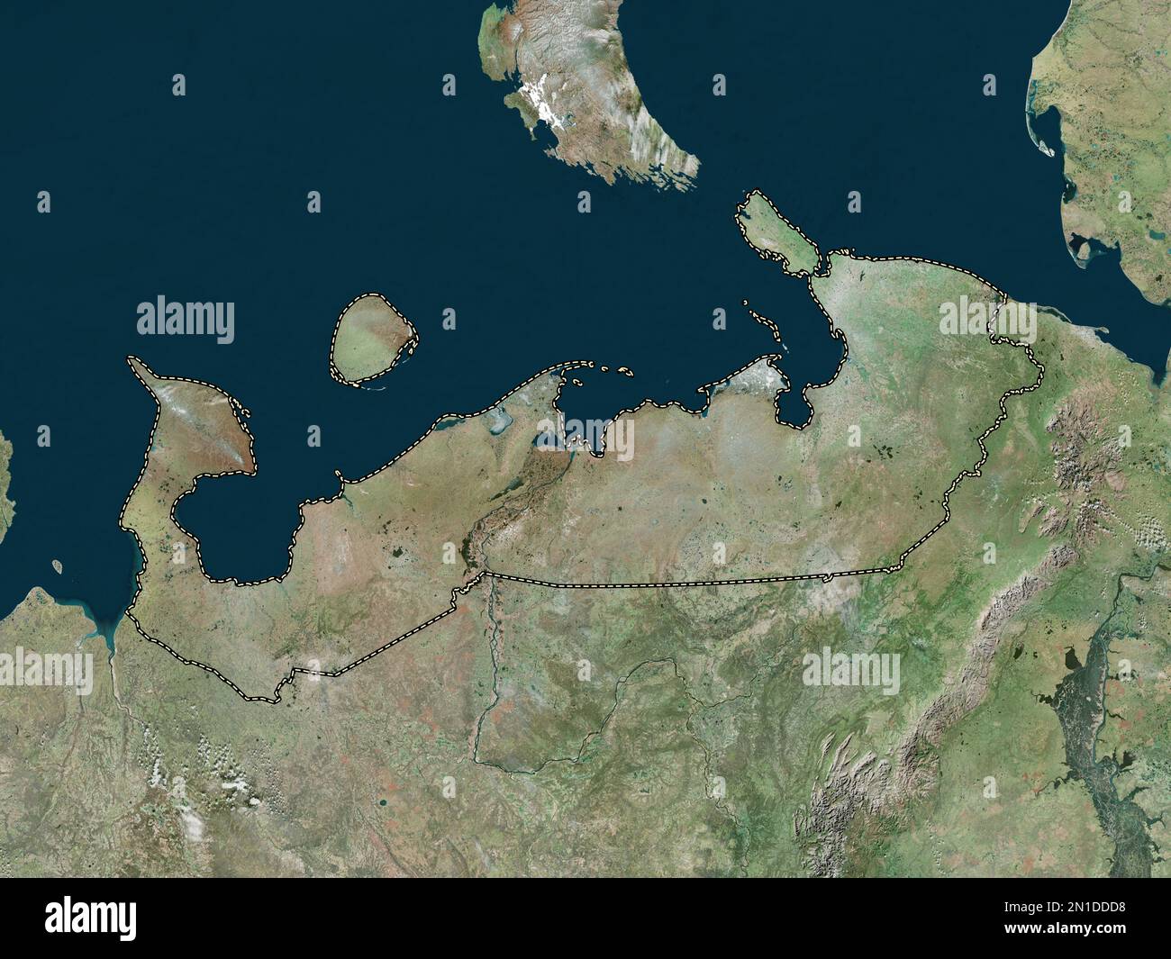 Nenets, autonomous province of Russia. High resolution satellite map ...