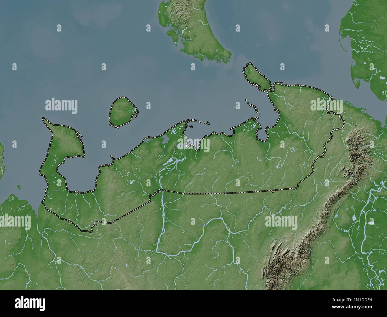 Nenets, autonomous province of Russia. Elevation map colored in wiki ...