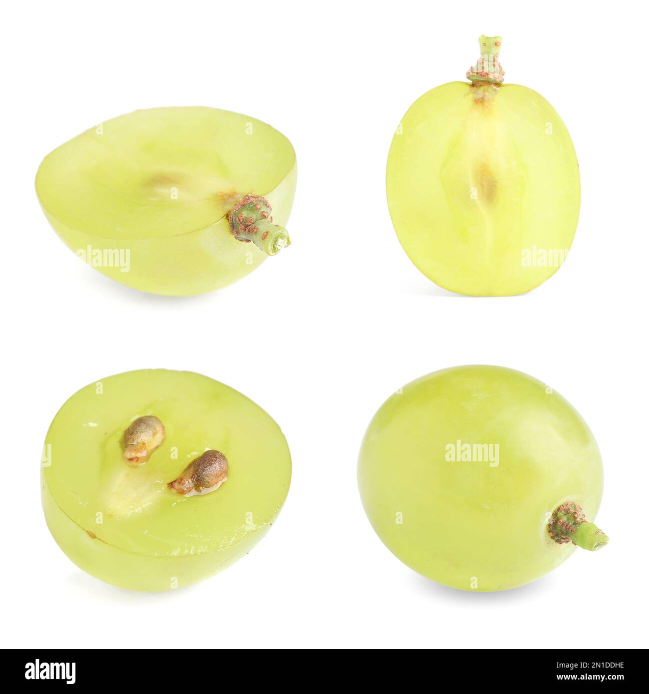 Set of cut and whole grapes on white background Stock Photo - Alamy