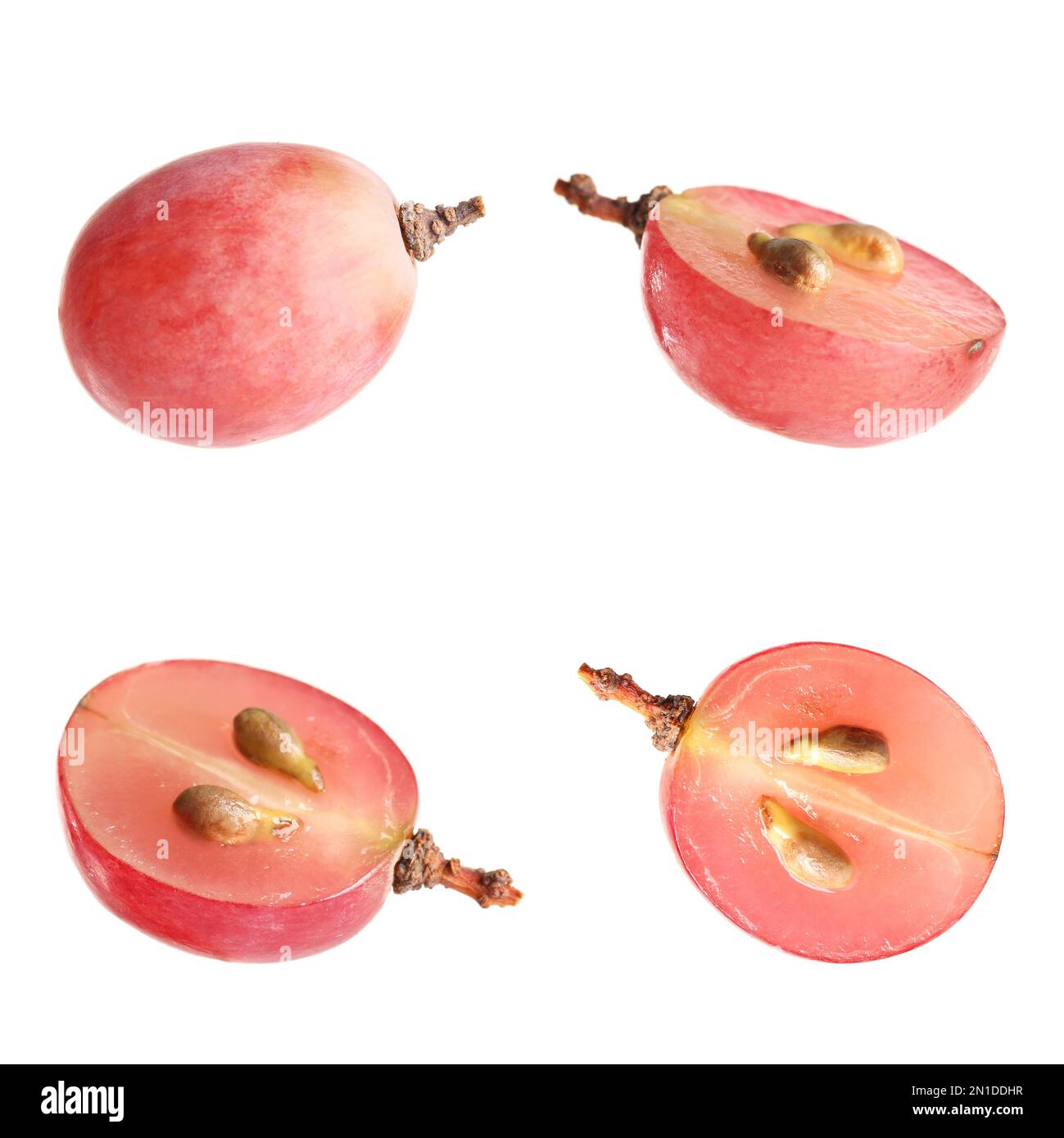 Set of cut and whole grapes on white background Stock Photo - Alamy