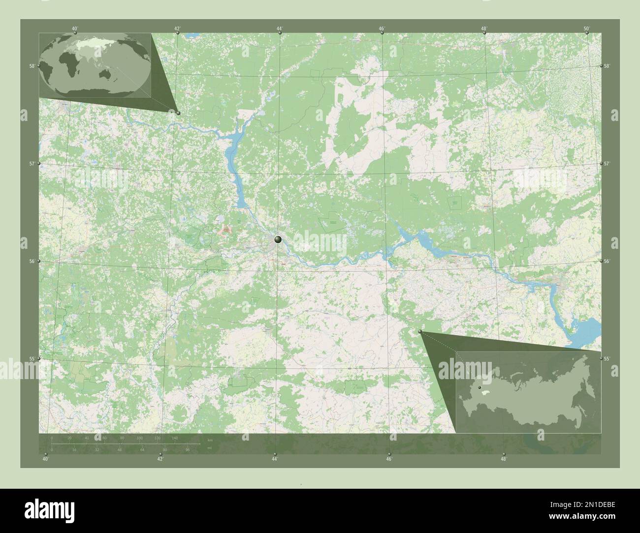 Nizhegorod, region of Russia. Open Street Map. Corner auxiliary ...