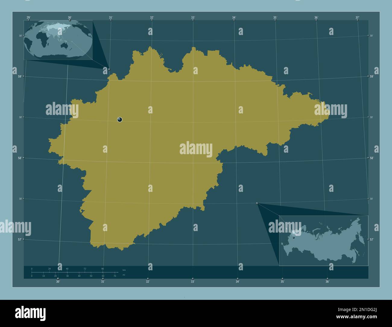 Novgorod, region of Russia. Solid color shape. Corner auxiliary ...